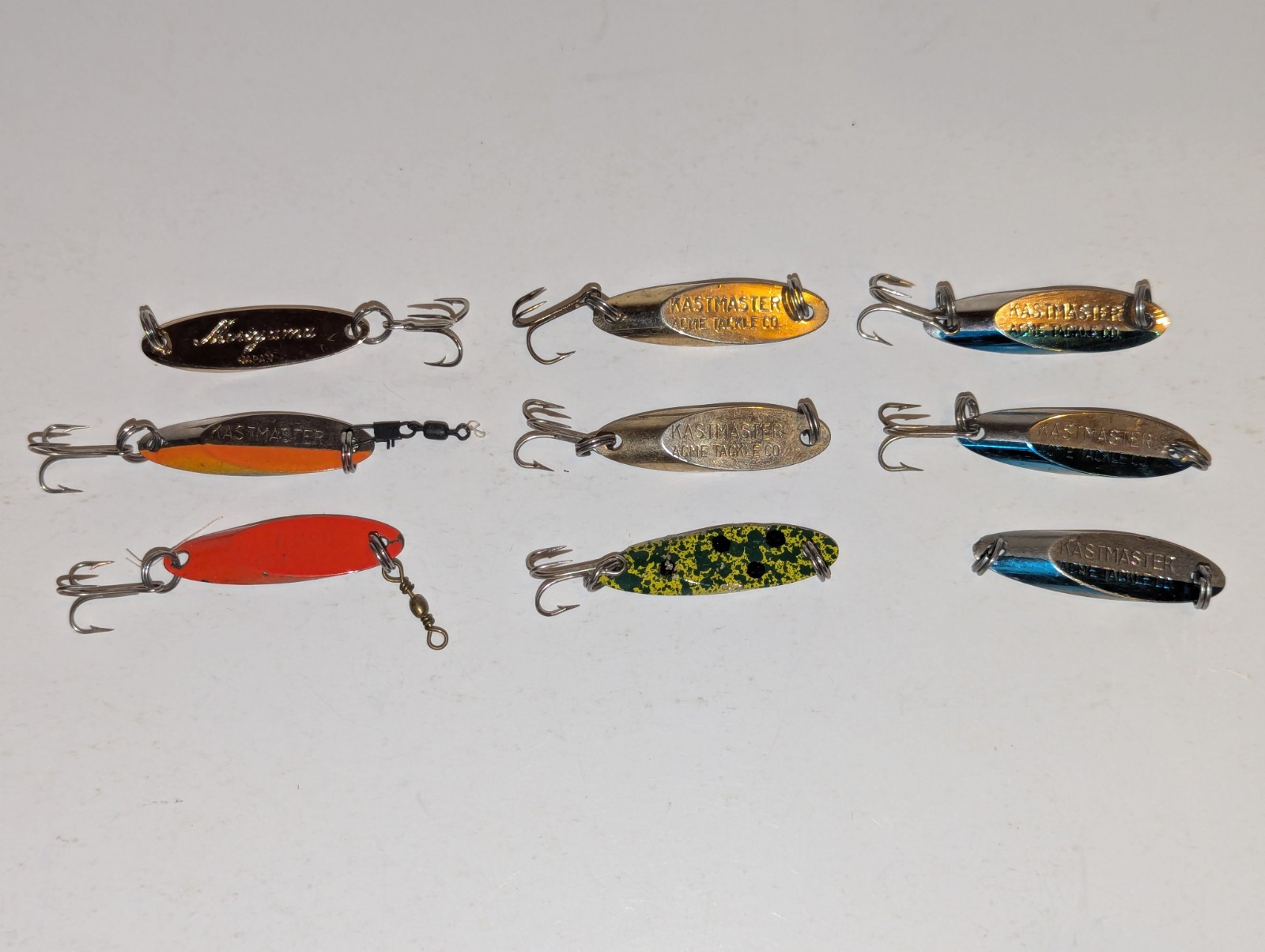 Lot of 9 Kastmaster 5/32 Oz. 1 3/8" Spoon Fishing Lures , Variety of ...