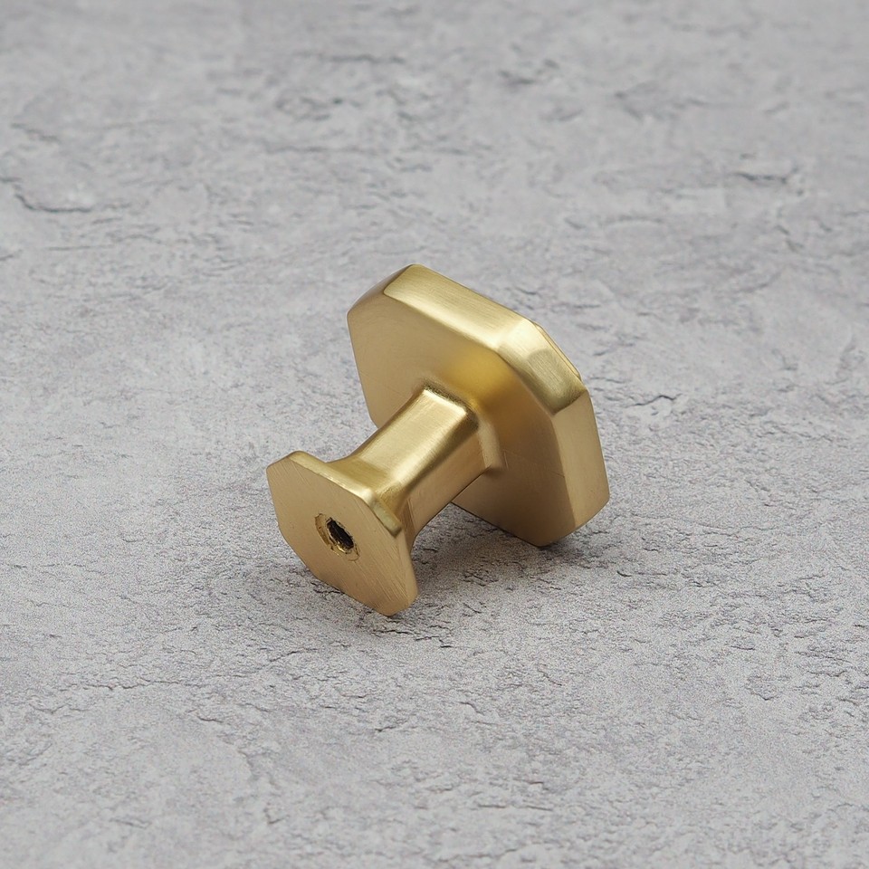 Brass Octagon Cabinet Handles, Knob Gold Square Bar Pull Kitchen ...