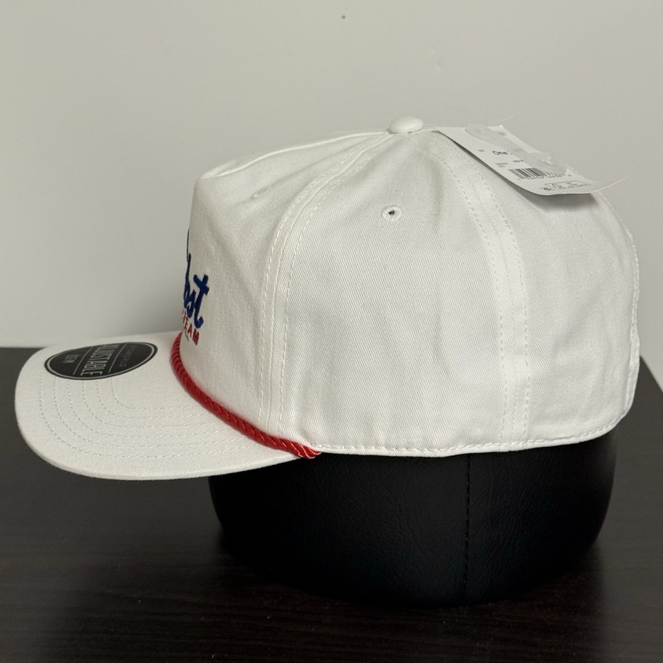 Pabst Golf Team Snapback Hat White Adjustable Rope Cap PBR Beer NEW! | eBay