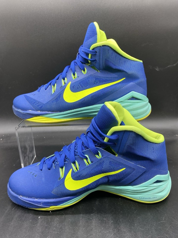 Nike Lunar Hyperdunk 2014 Blue Green Basketball Sneaker Youth Size 7Y ...