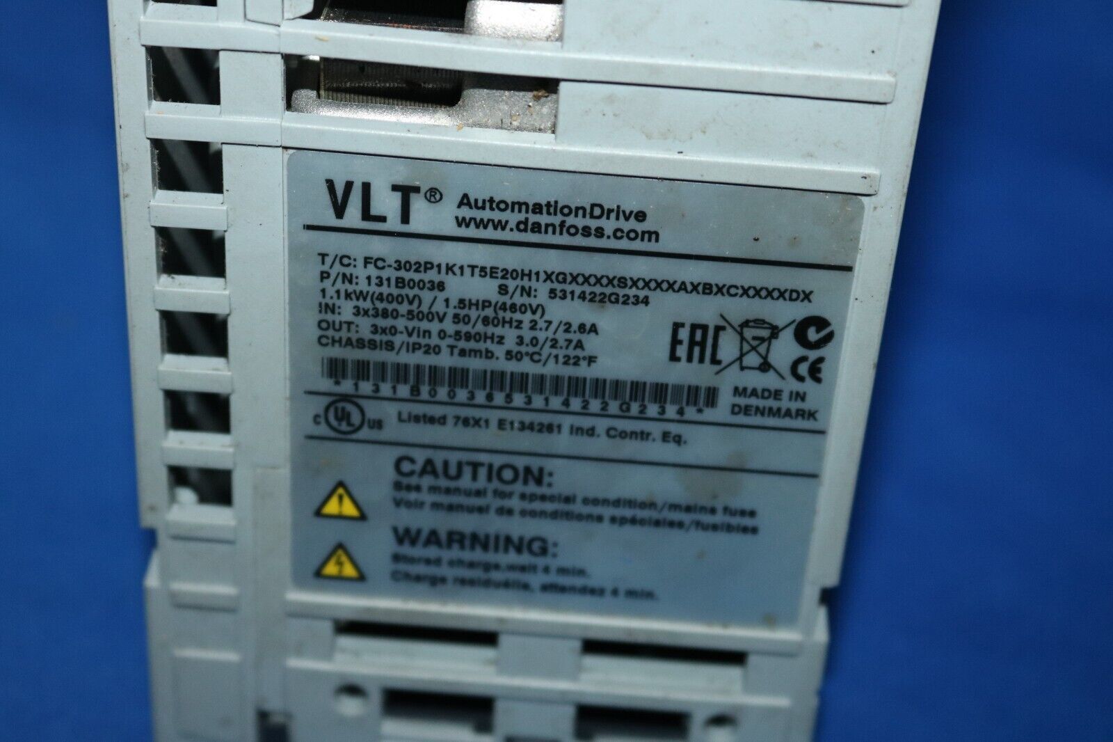 Danfoss AutomationDrive 131B0036 FC 300 3x380 500VAC 1.1kw FC-302 inverter | eBay