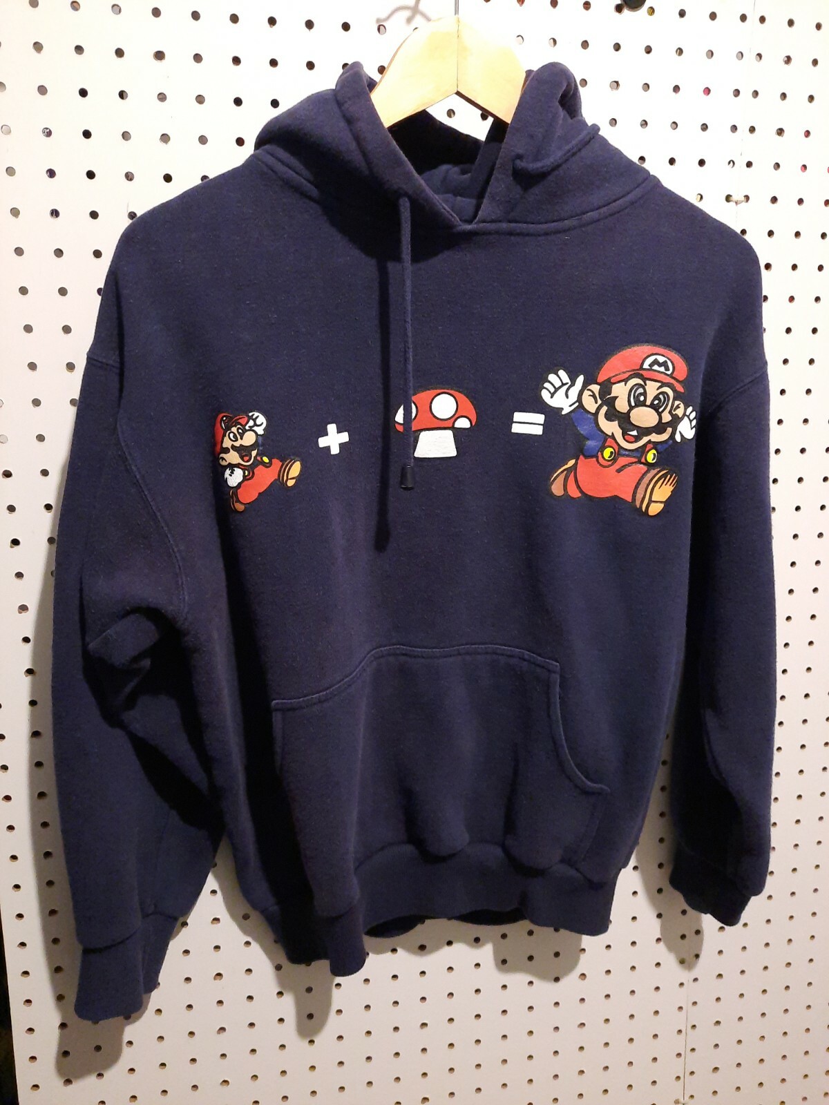 Nintendo Super Mario Hoodie Navy Blue Pullover Sweats… - Gem