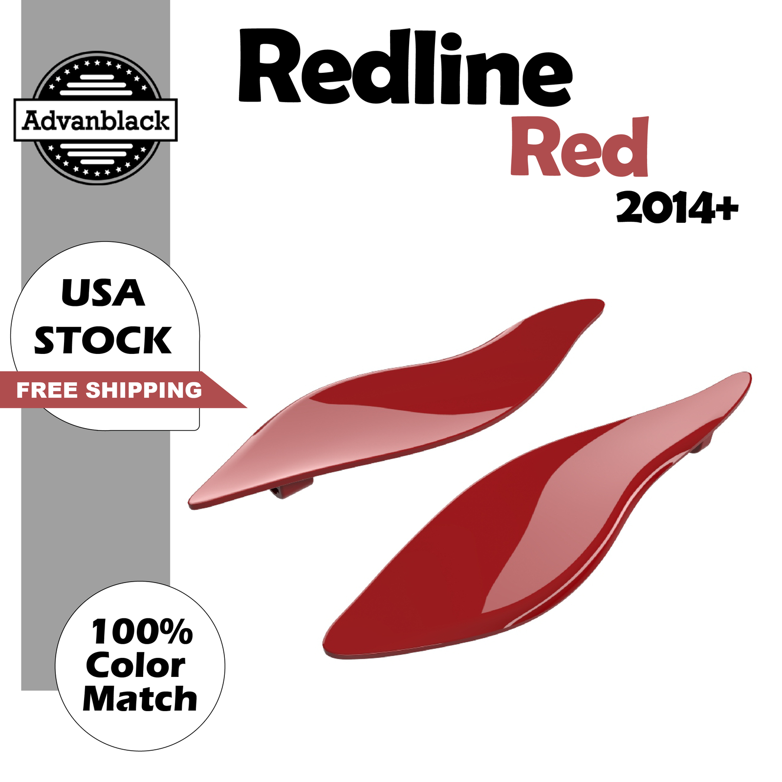 Redline Red Air Deflectors Batwing Fairing Deflectors Wind For Harley ...