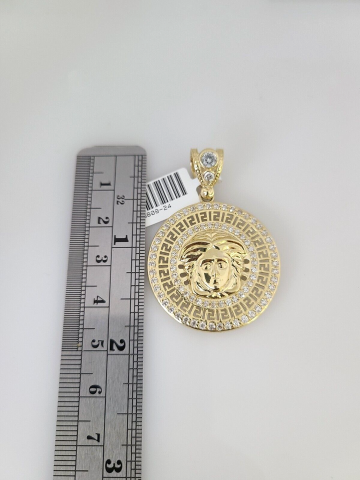 10kt Gold Rope Chain Medusa Head Charm Set 18"-30'' Inch 6mm Necklace ...