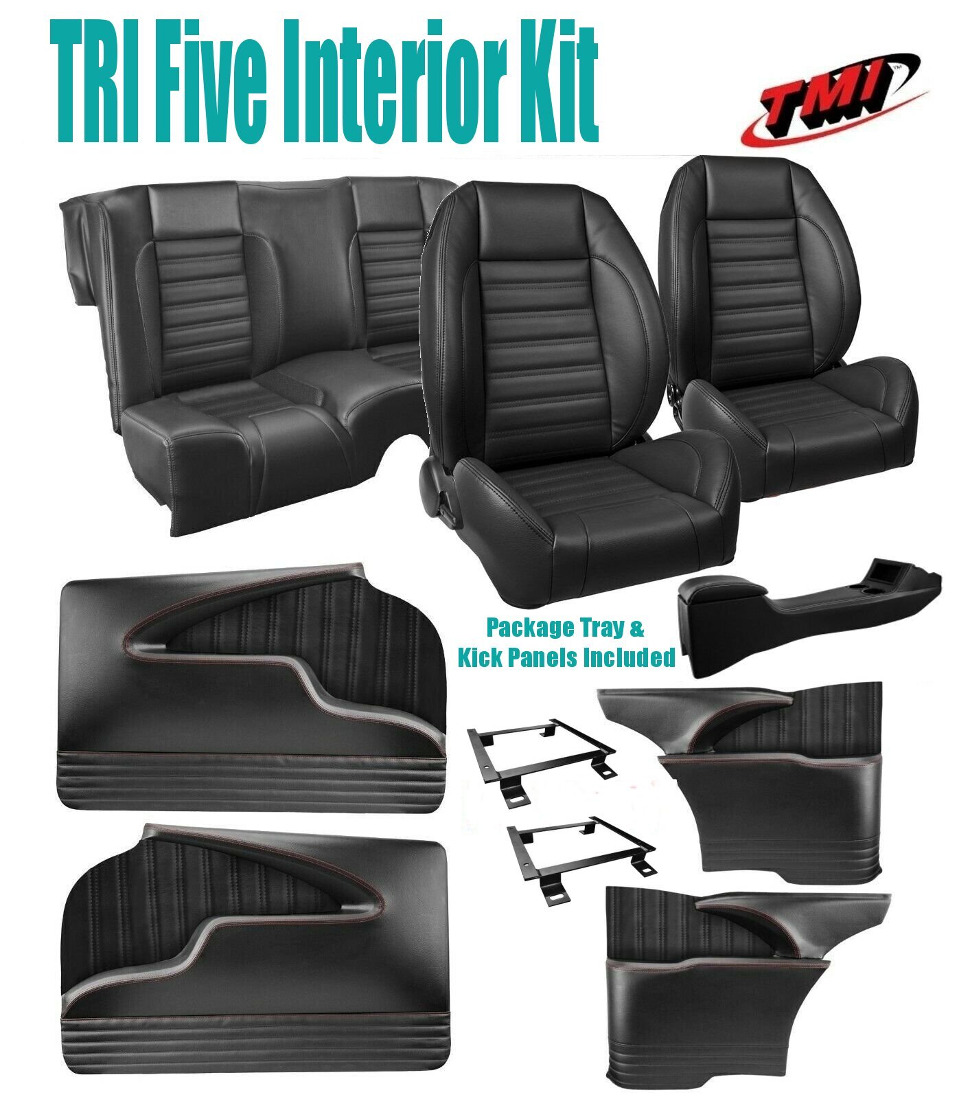 Custom Bucket Sport Seat Interior 1955 Tri Five 2dr Sedan's Chevy Bel ...