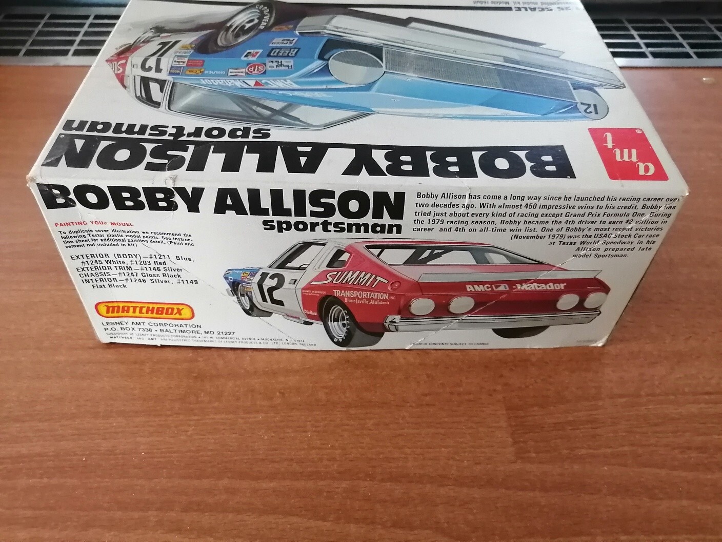 Vintage AMT Bobby Allison Sportsman Plastic Model Kit(1980 issue 1/25 ...