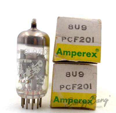 2 Amperex 8U9/PCF201 Triode Pentode Oscillator AGC Amp. Audio Vacuum ...