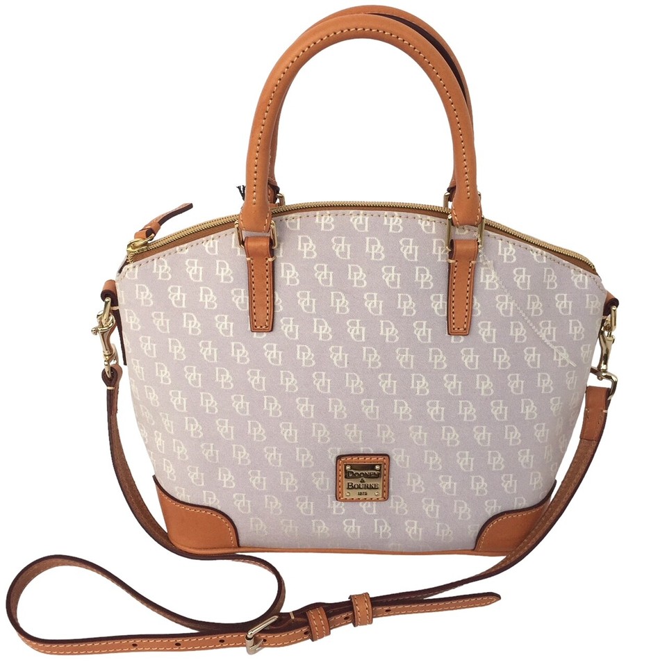 Dooney Bourke Handbag Charlie Satchel Canvas Crossbody Signature Logo ...