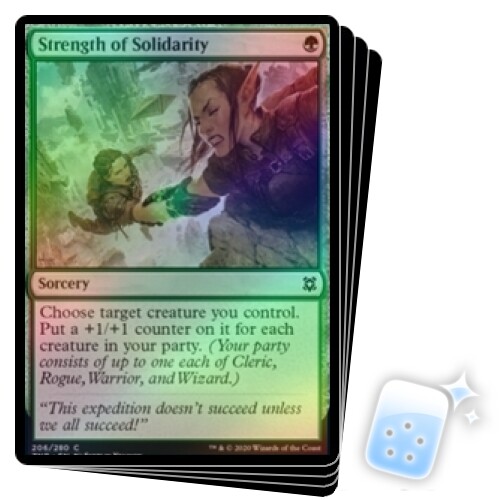 FOIL STRENGTH OF SOLIDARITY X4 Zendikar Rising ZNR Magic MTG MINT CARD ...
