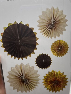 Meri Meri Paper Pinwheels Party Decoration Gold Black Shiny Birthday ...