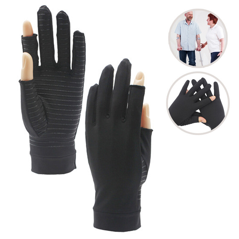 Copper Compression Gloves GYM Arthritis Carpal Tunnel Hand Support Pain ...