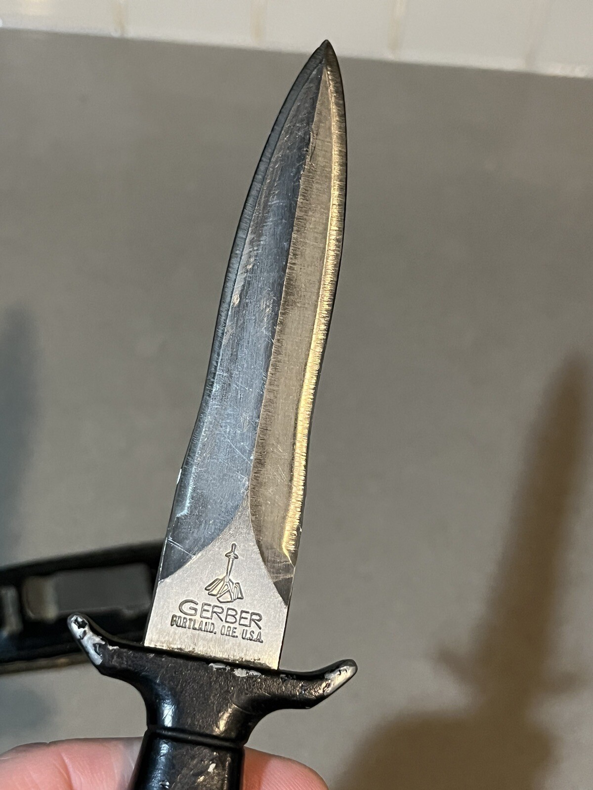 Vintage Gerber Mark 1 MK I Boot Knife 4 3/4" Blade W/ Leather Sheath | eBay