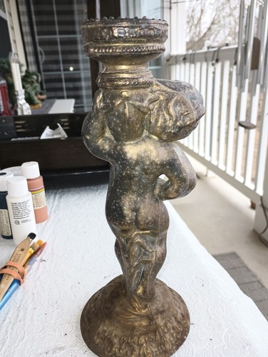 Vintage Cast Metal Cherub Lamp Spacer Column | eBay