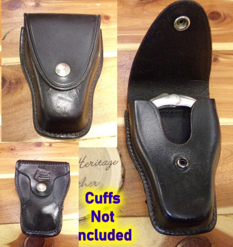C302 CS PB HUME Leather Police Teardrop Handcuff Slide Over or Snap On ...