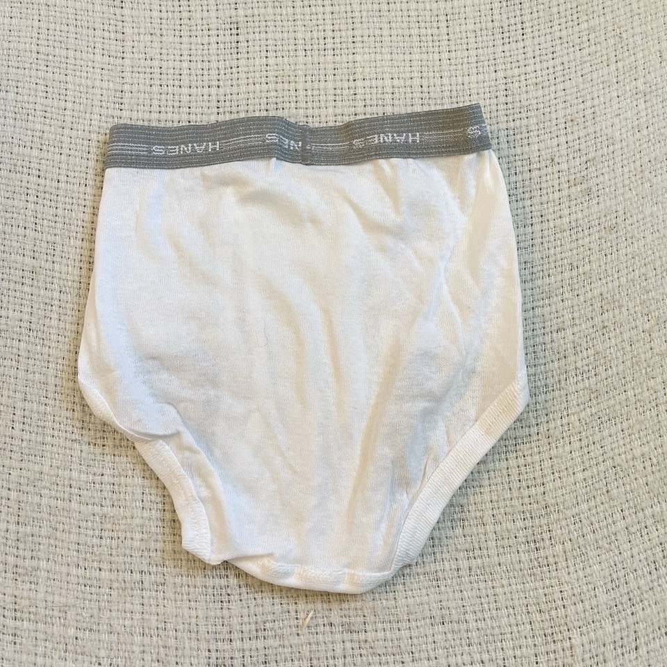 Vintage Hanes Boys White Gray Band Stripe Brief Underwear Size 8 ...