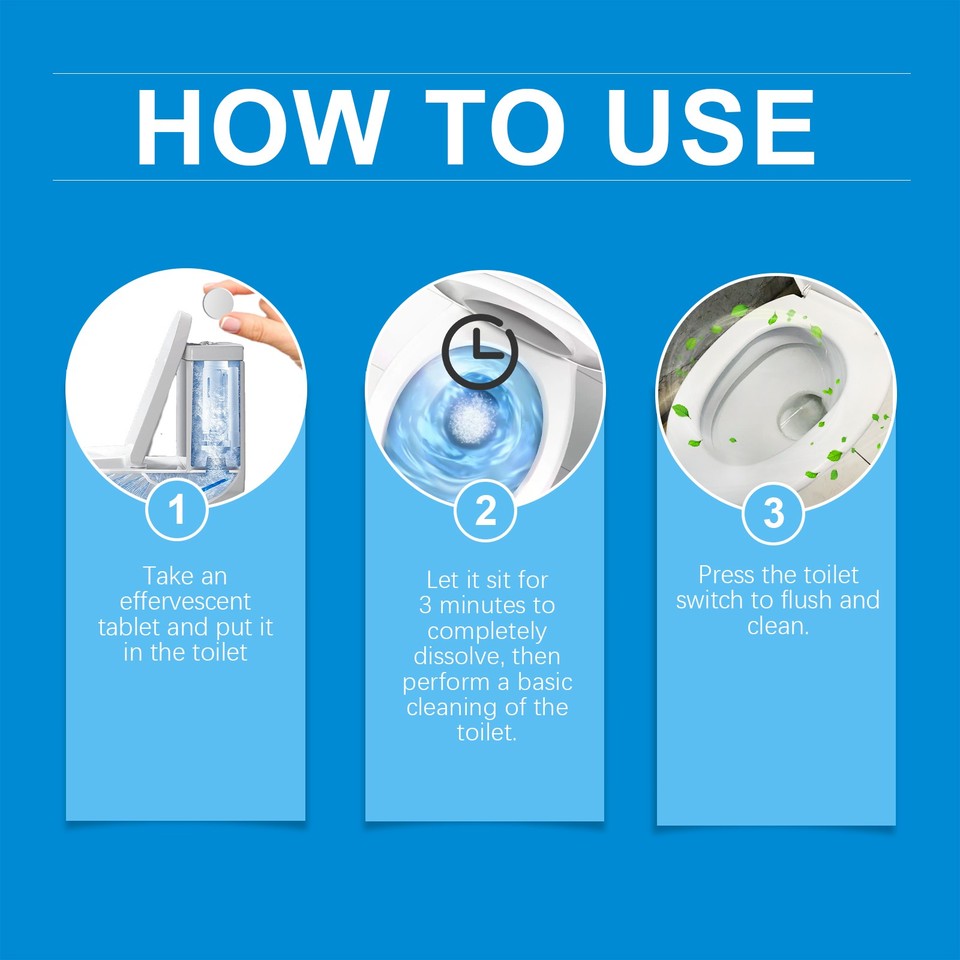 20Pcs Blue Toilet Cleaning Tablets - Fresh Scent, Bathroom Stain ...