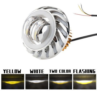 Motorcycle Car LED Headlight 4800LM with Double Lens and Eye Design ...