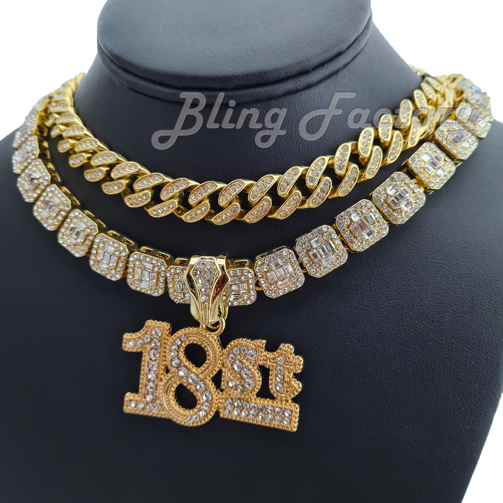 Hip Hop Gold Plated Meek Mill 18ST Pendant & 18" 20" Iced Choker Chain ...