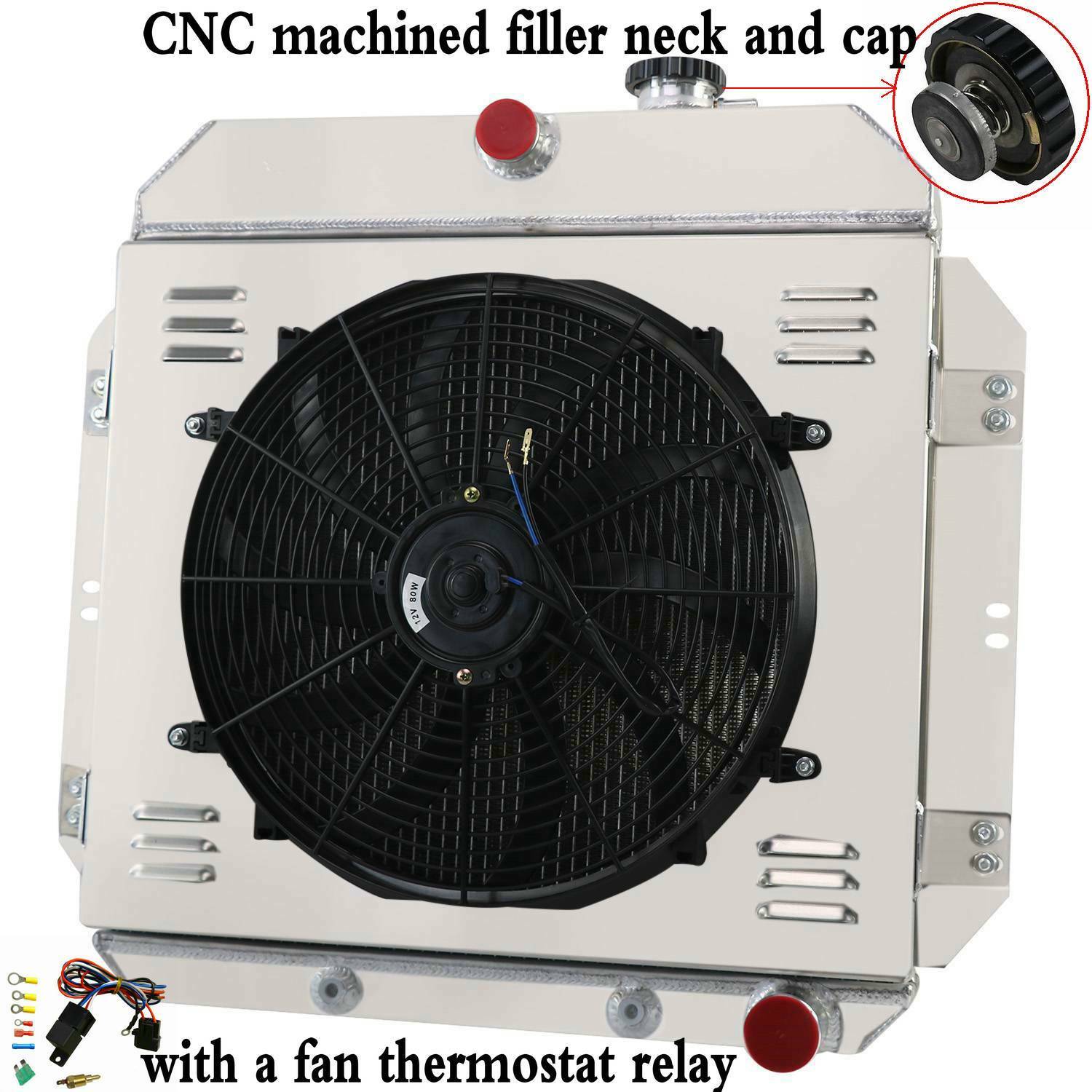 3 Row Radiator&Shroud fan for 1960-1962 Chevy GMC Truck C10 C20 C30 K10 ...