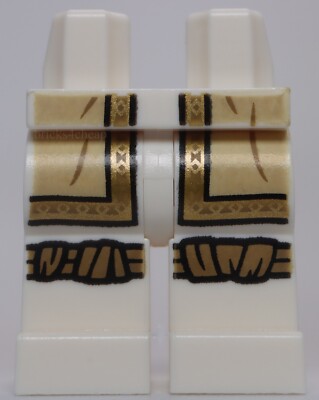 Lego Hips and Legs with Tan Robe Ends Gold Hems Dark Tan Knee Wrappings ...