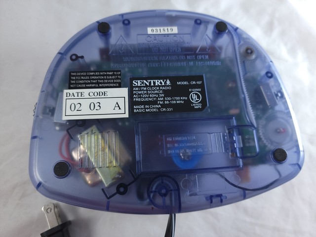 Vintage SENTRY AM/FM Digital Alarm Clock Radio See Through Clear Model ...