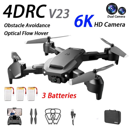 4DRC V23 WIFI FPV Selfie Drone Wide Angle 6K HD Dual Camera Quadcopter ...