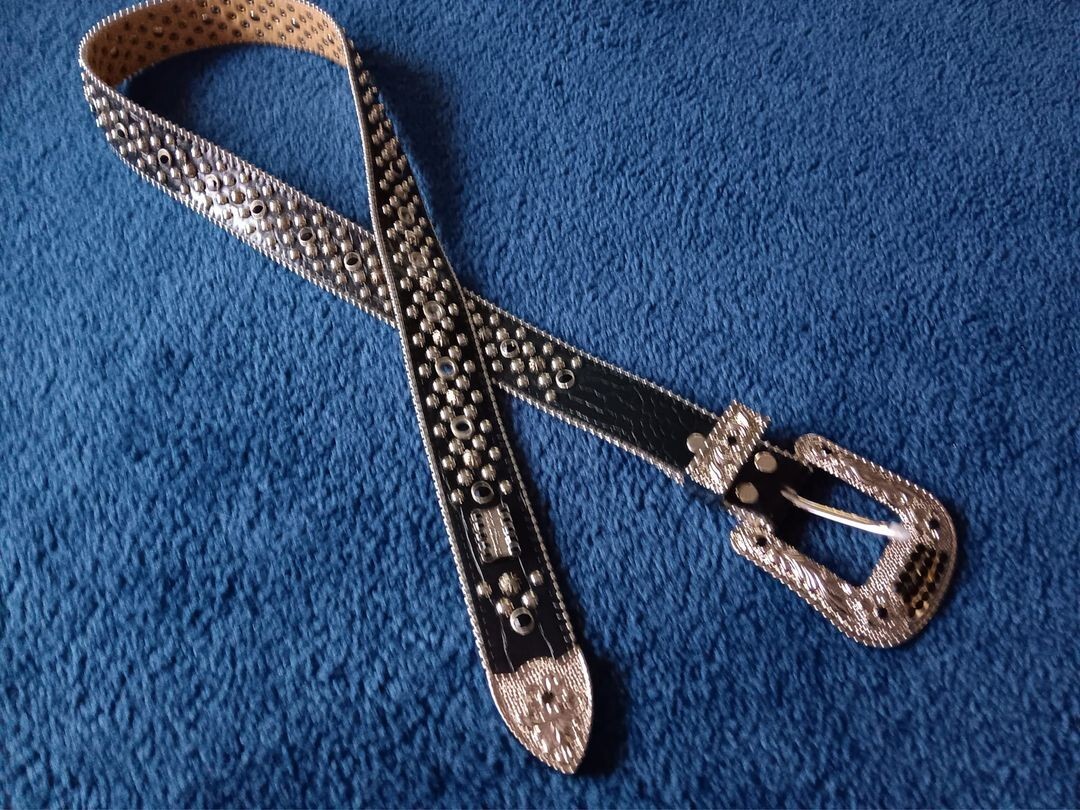 BB Simon Veronica Belt Clear Ice Crystal Black Rap Hip Hop 30 32 34 36 ...