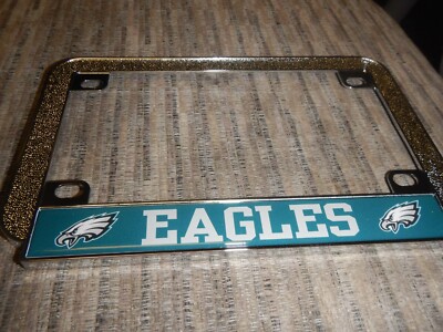 PHILADELPHIA EAGLES MOTORCYCLE TOP AND SIDE SILVER LICENSE FRAME ( US M ...