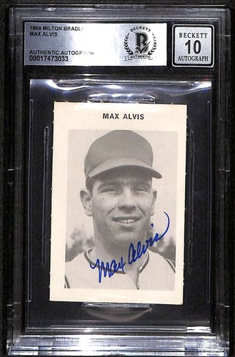 1969 Milton Bradley 13 Max Alvis BGS Auto 10 Autographed Authentic ...