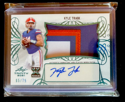 2021 Leaf Trinity Kyle Trask RC Jumbo Patch Auto RPA Emerald 65/75!!!🔥⭐ ...
