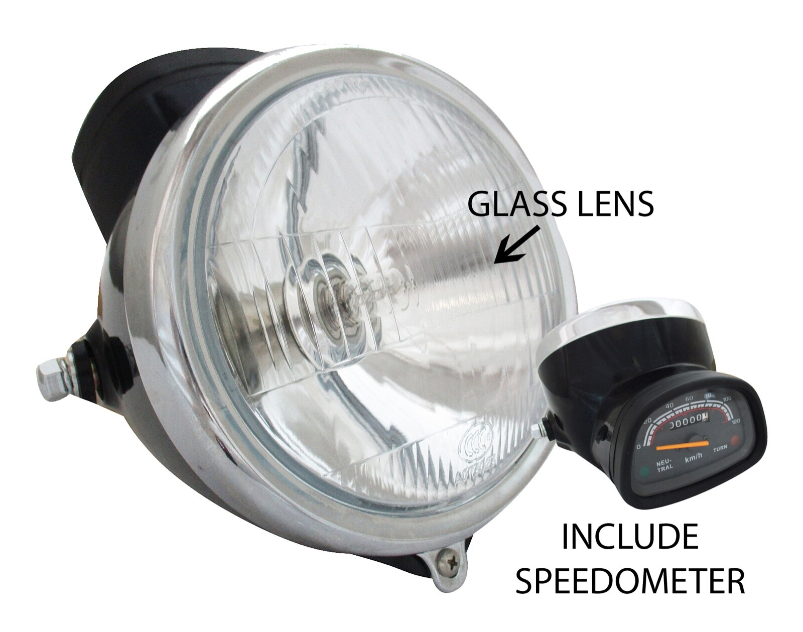 HONDA CD125 CD175 CT90 CT110 HEAD LIGHT LAMP+SPEEDOMETER+CASE BUCKET *B ...