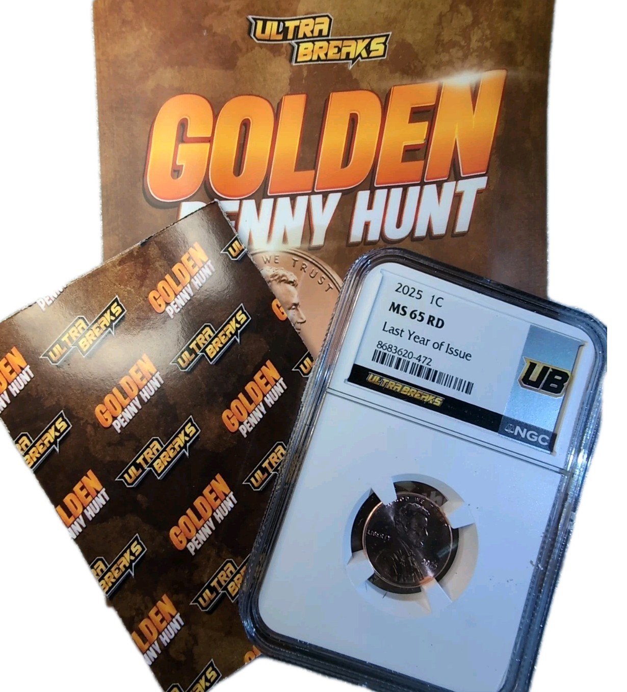Ultra Breaks Golden Penny Hunt 2025 1C MS 65 RD Last Year Of Issue ...