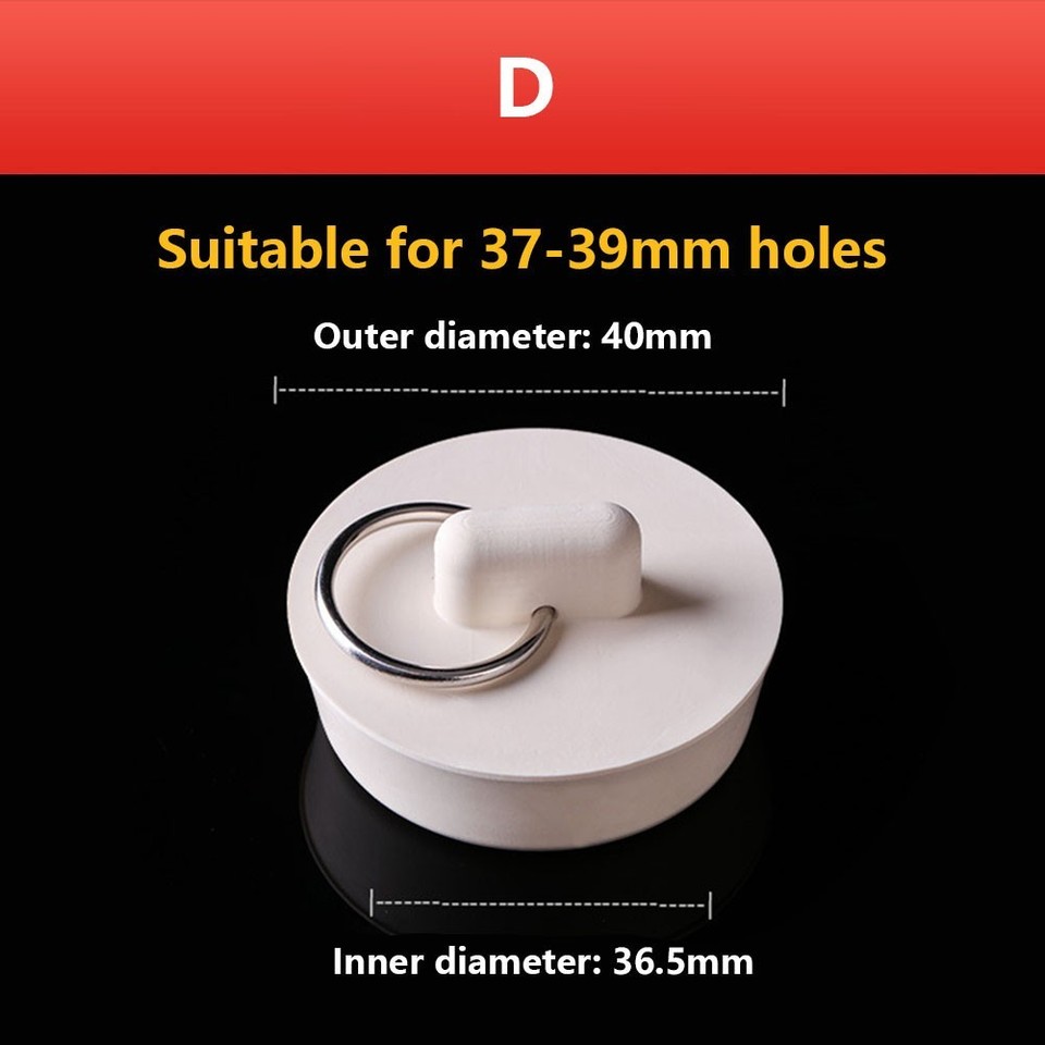 Long Lasting Rubber Sink Drain Stopper Perfect Fit for Various Drain ...