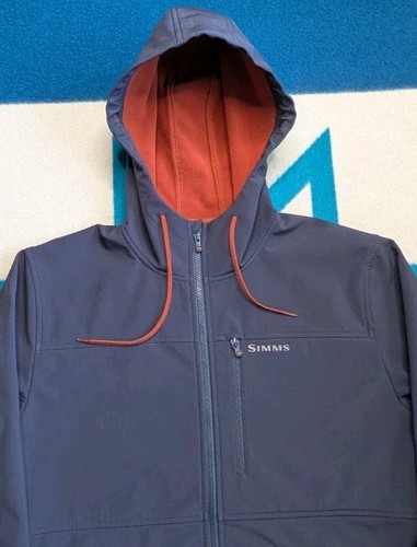 SIMMS Fishing Hooded Softshell Jacket Rogue Fleece Lined Full Zip ...