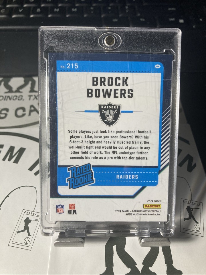 2024 OPTIC ROOKIE PURPLE PRIZM SHOCK BROCK BOWERS!#215! | eBay