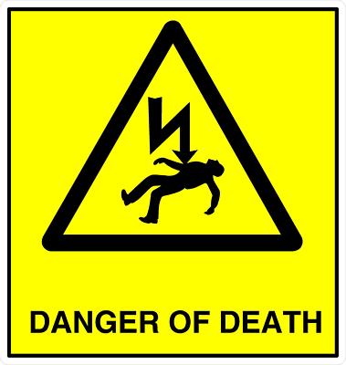 #3085 (1) 4" Danger of Death Safety Decal Sticker Laminated Outdoor | eBay