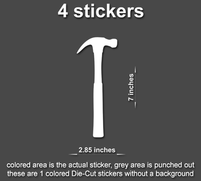 Hammer Decals Stickers Carpenter Tool Box Work Hand Tools Nail Dad Gift ...
