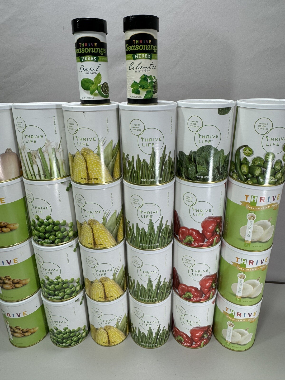 Thrive Life Veggies & Herbs HUGE LOT of 26 Cans Freeze Dried Prep Food ...
