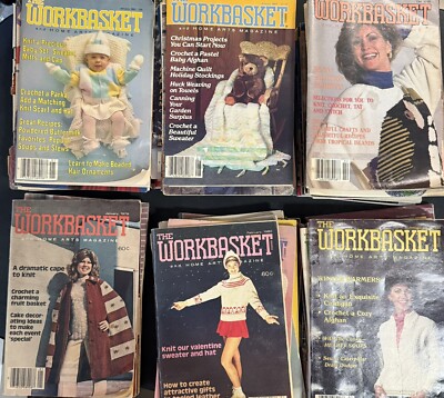 80 Lot The Workbasket Magazine ‘79-‘94 Crochet Sewing Knitting Recipes ...