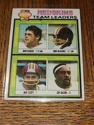 REDSKINS JOHN RIGGINS JOHN MCDANIEL JAKE SCOTT COY BACON 1979 TOPPS ...
