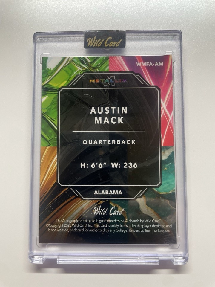 Austin Mack 2025 Wild Card Metallix WILDFRACTAL 1/1 Auto Color Match!! | eBay