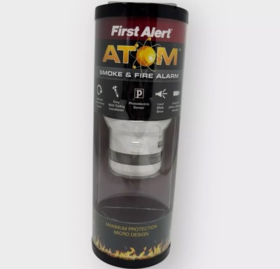 First Alert ATOM Smoke & Fire Alarm 10 Year Maximum Protection-Micro ...