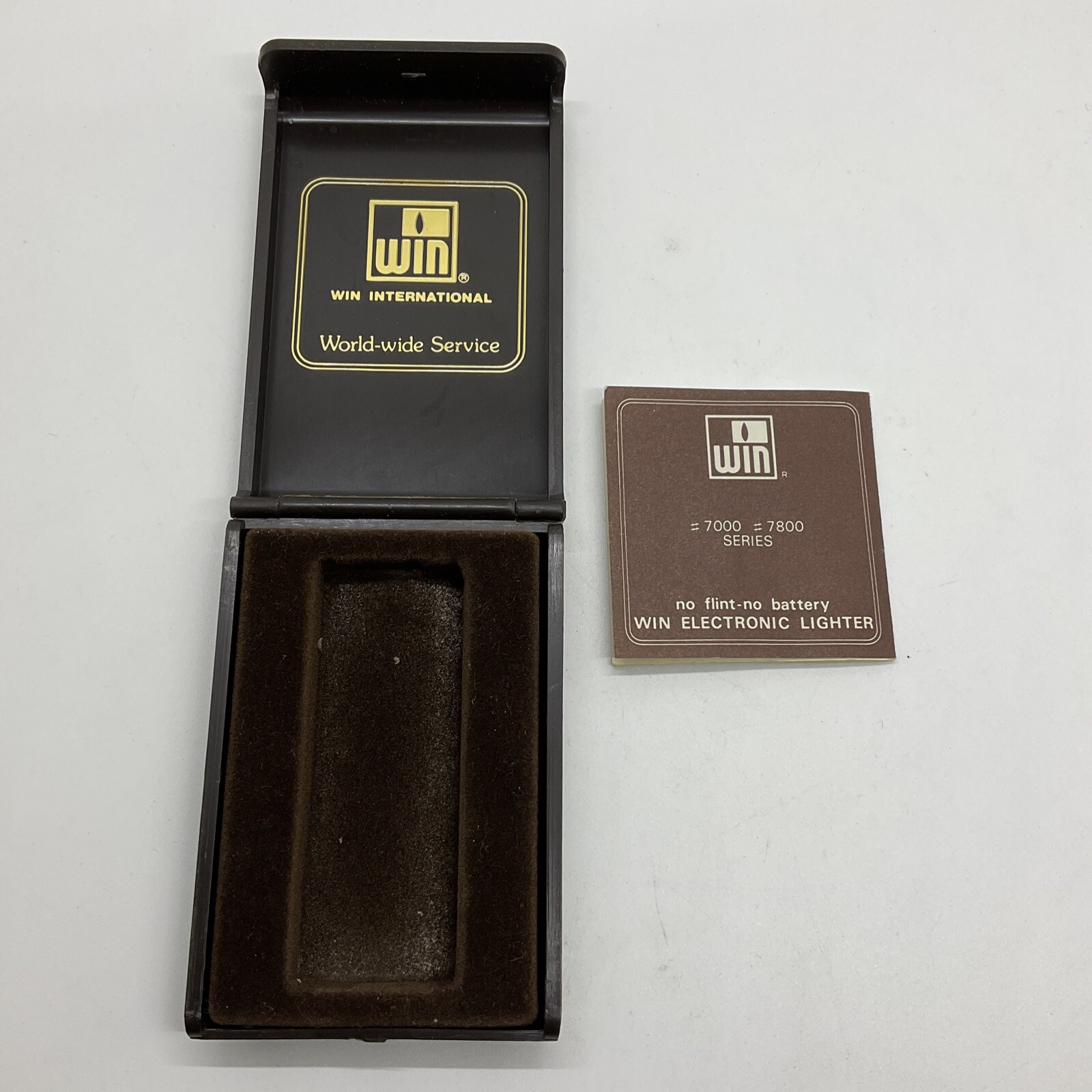 Vintage WIN Electronic Lighter Japan #7000 #7800 Series w/Case Untested ...
