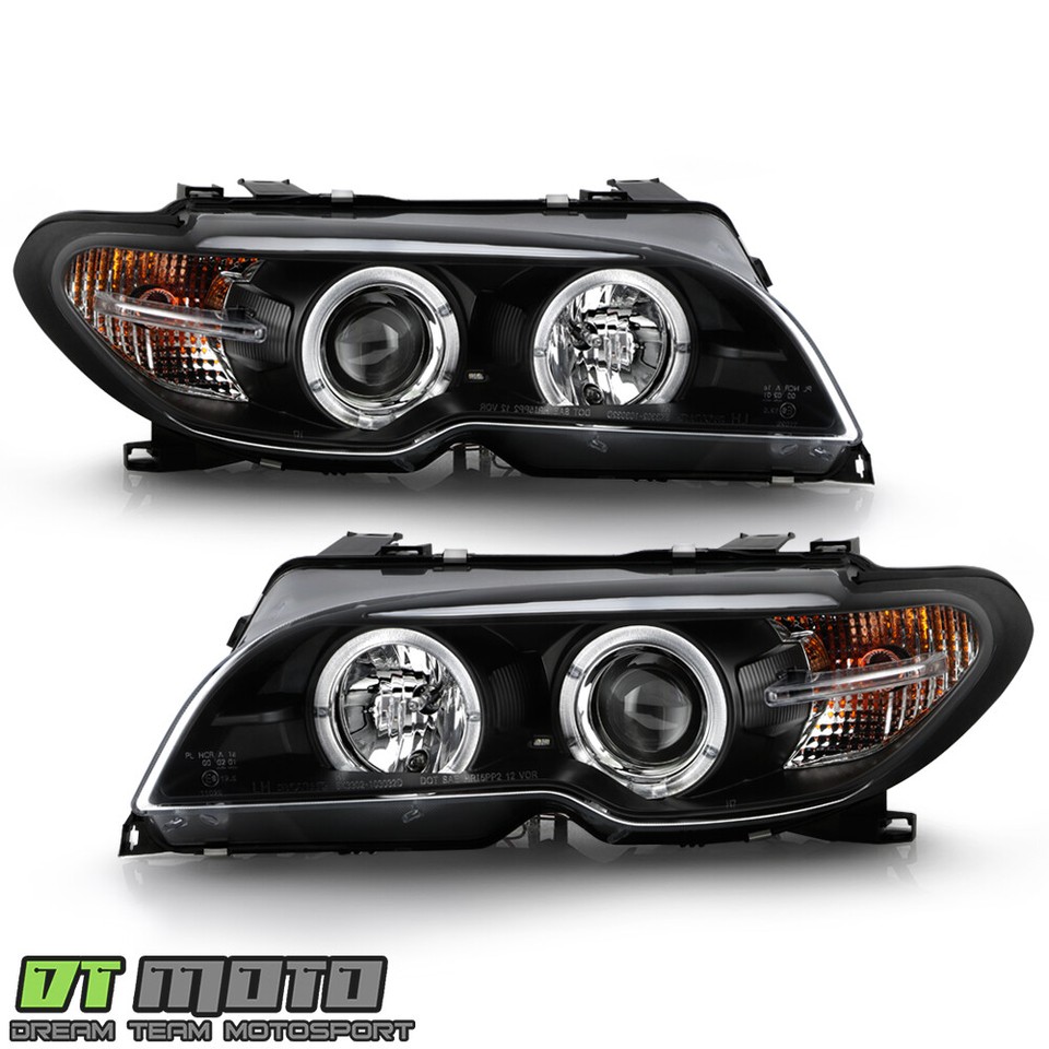 2004-2006 BMW E46 3-Series Coupe LED Halo Projector Headlights | Black ...