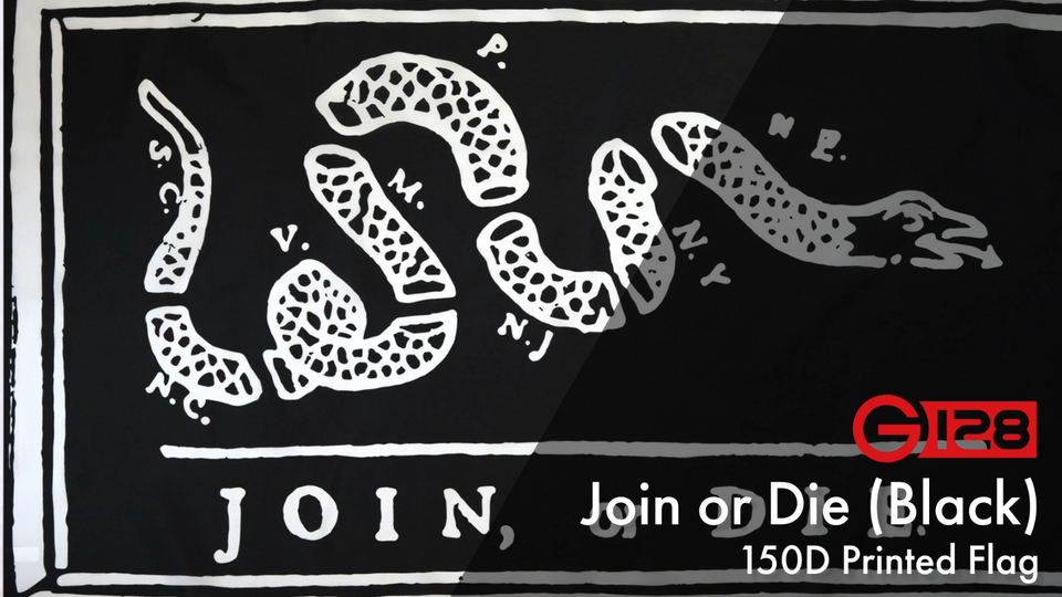 NEW G128 Join or Die Flag 2-Pack 3x5 FT Black Printed 150D Polyester | eBay