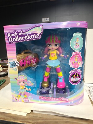 Rock N Rollerskate Doll Rainbow Riley Light Up Remote Control ...