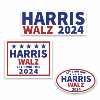 Kamala Harris Tim Walz Let's Win This 2024 Bumper Sticker 2 pack Choose ...