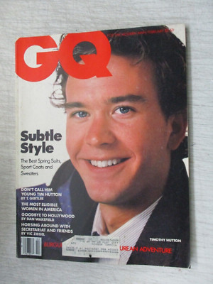 GQ MAGAZINE FEBRUARY 1985 TIMOTHY HUTTON VINTAGE MEN'S FASHION STYLE ...