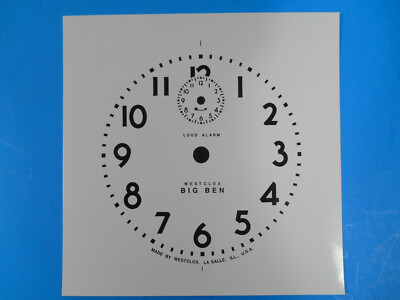 Replacement Clock Face Paper Card Stock Glossy Big Ben Westclox | eBay