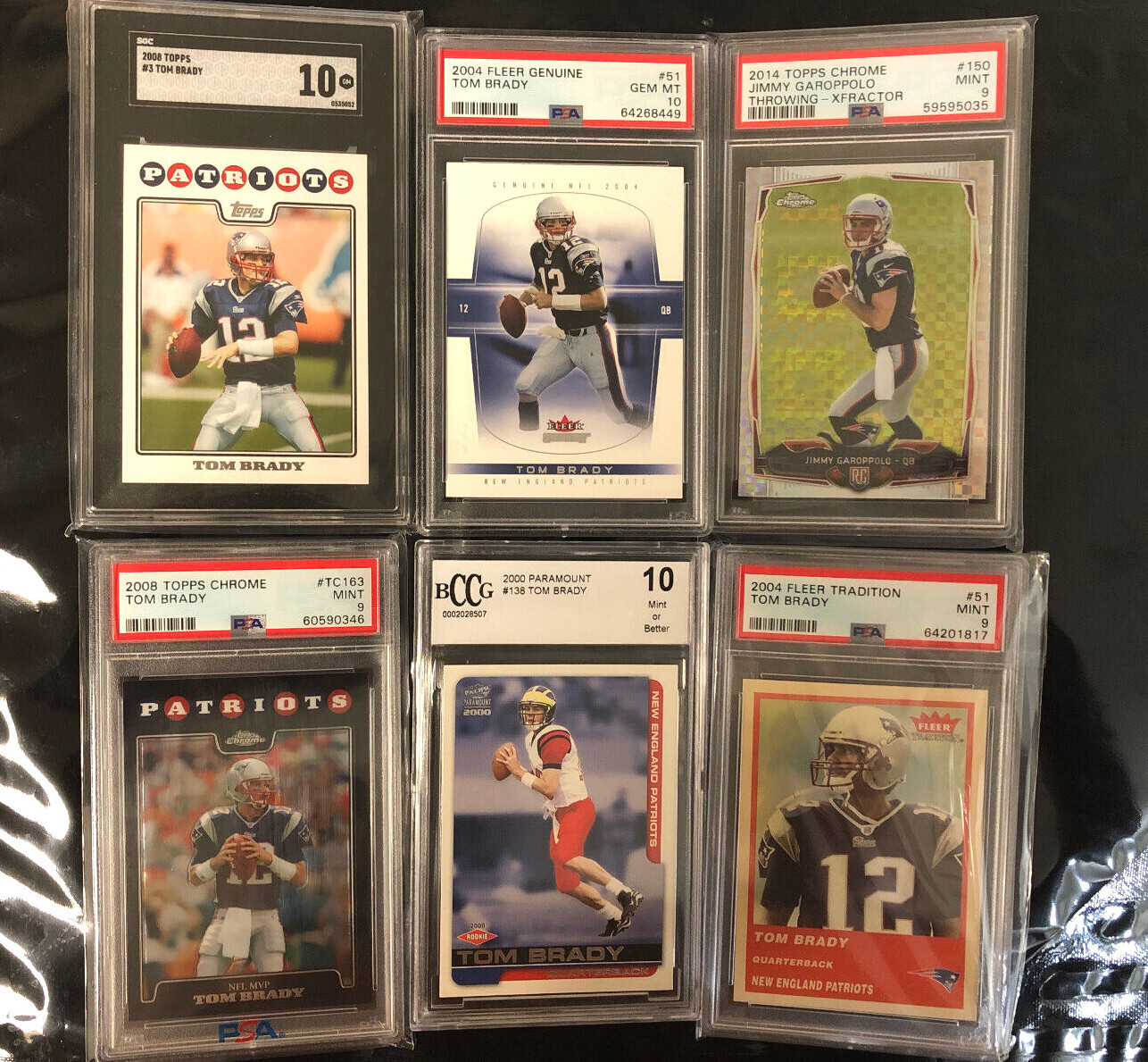 PSA 10 Tom Brady Rookie Collection Topps Chrome Refractor & Gold (35 ...